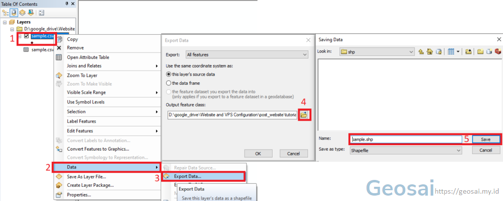 Cara Membuat Shp dari Excel Menggunakan ArcGIS - Geosai