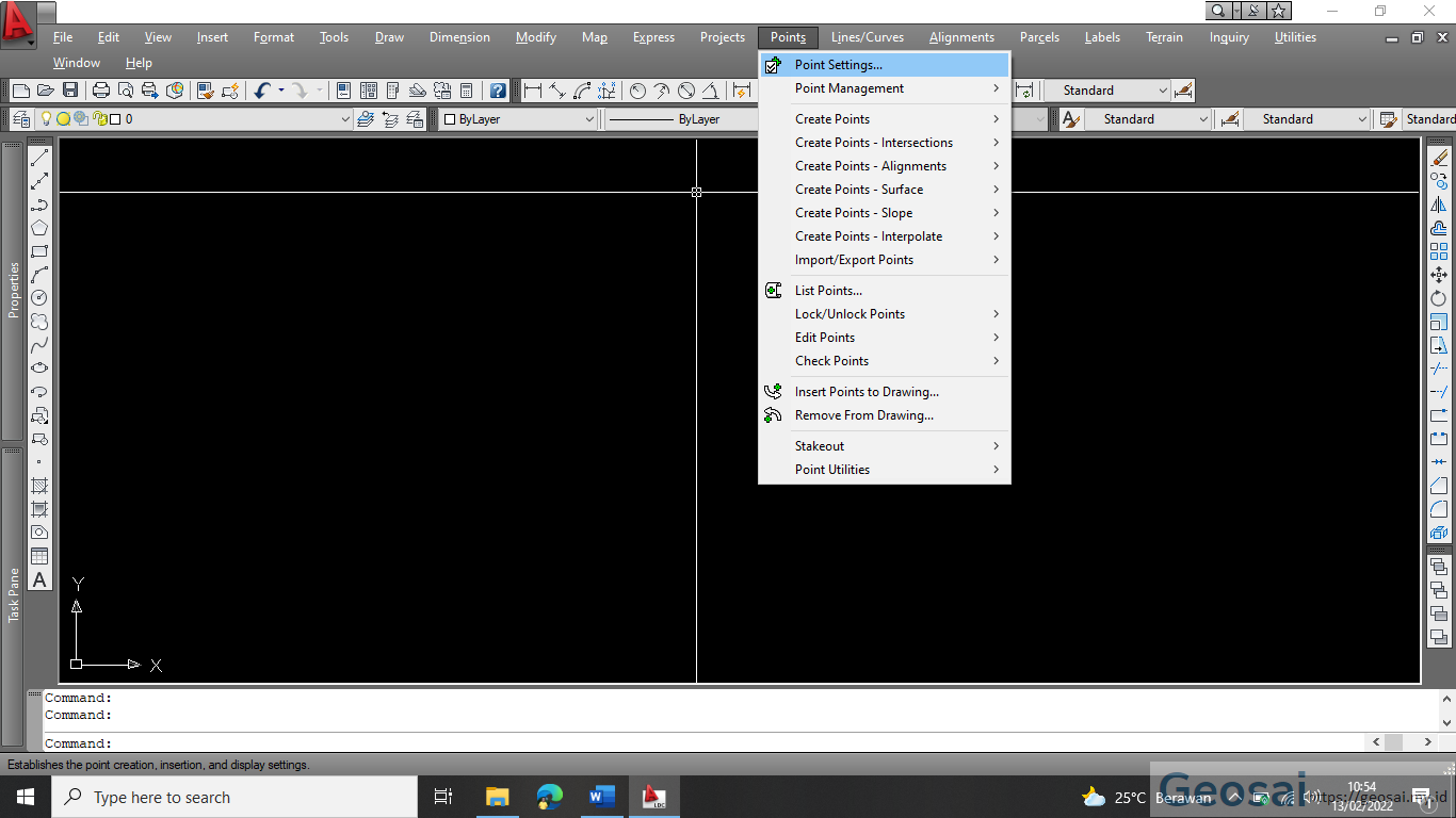 Cara Import Point di AutoCAD Land Desktop 2009 - Geosai