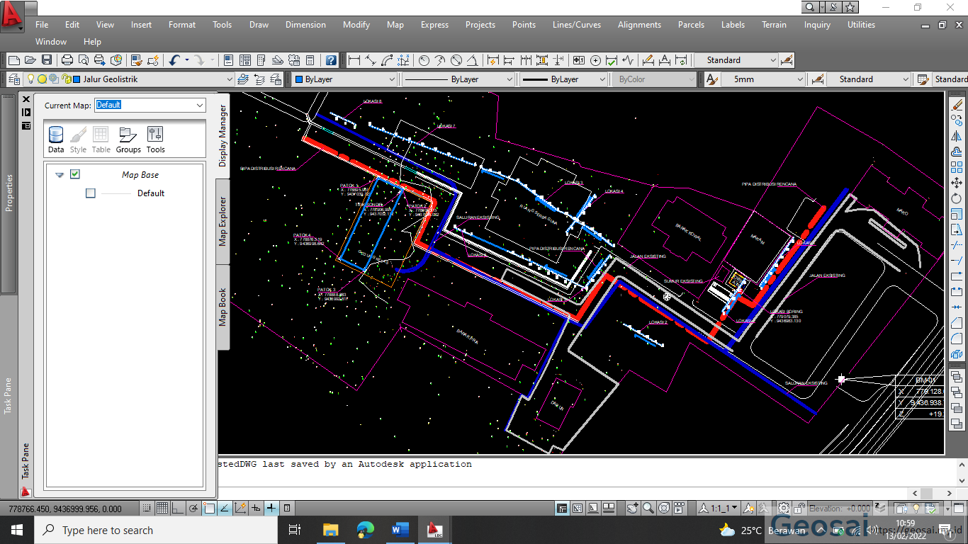 Cara Import Point di AutoCAD Land Desktop 2009 - Geosai