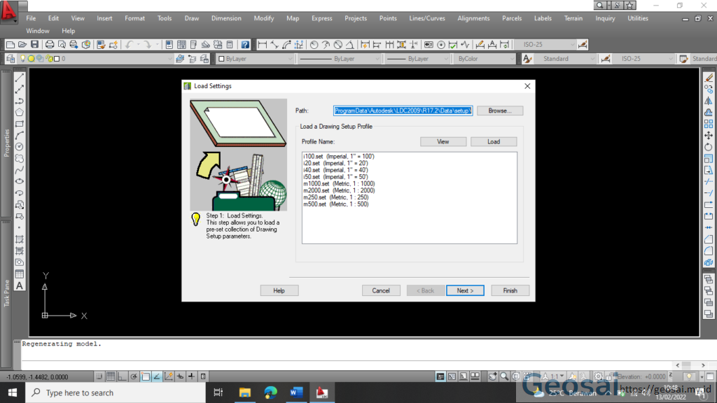 Cara Import Point di AutoCAD Land Desktop 2009 - Geosai