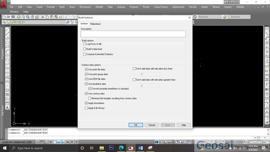 Cara Membuat Kontur di AutoCAD Land Desktop 2009 - Geosai