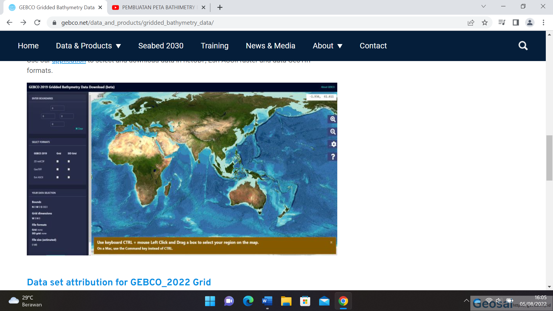 Tutorial Download Data Batimetri (Part 1) - Geosai