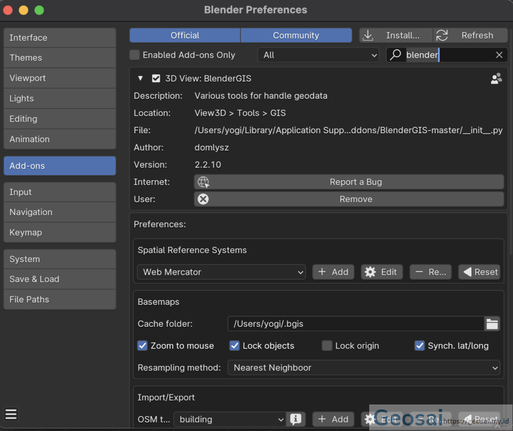 Blender GIS 101 - Geosai